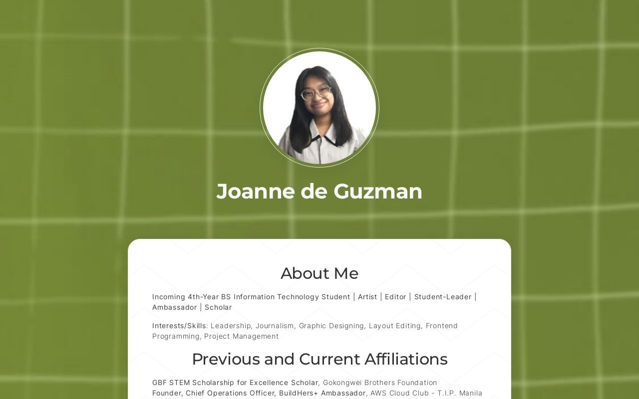 Joanne de Guzman | Online Portfolio